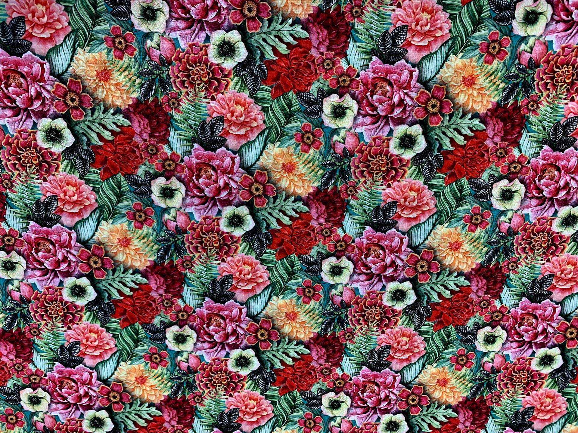 motif-tissu-coton-fleurs - La foire aux tissus